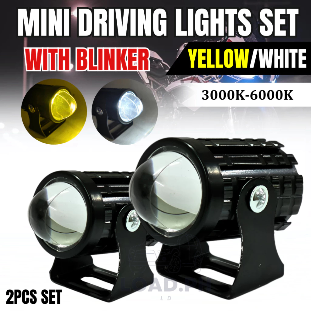 LD MINI DRIVING LIGHTS SET WITH BLINKER AND SWITCH YELLOW/WHITE (11459 ...