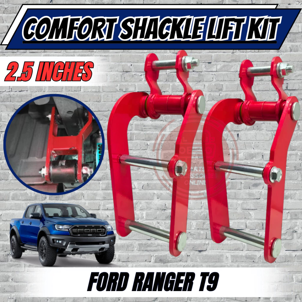 CPAO FORD RANGER T9 COMFORT SHACKLE 2.5INCH LIFT KIT SET RED (11733 ...
