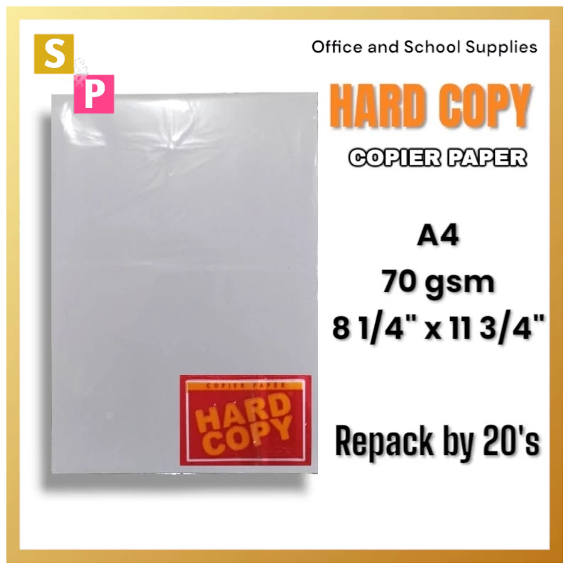 Hard Copy Bond Paper by 20's A4 Size 70 gsm | Shopee Malaysia