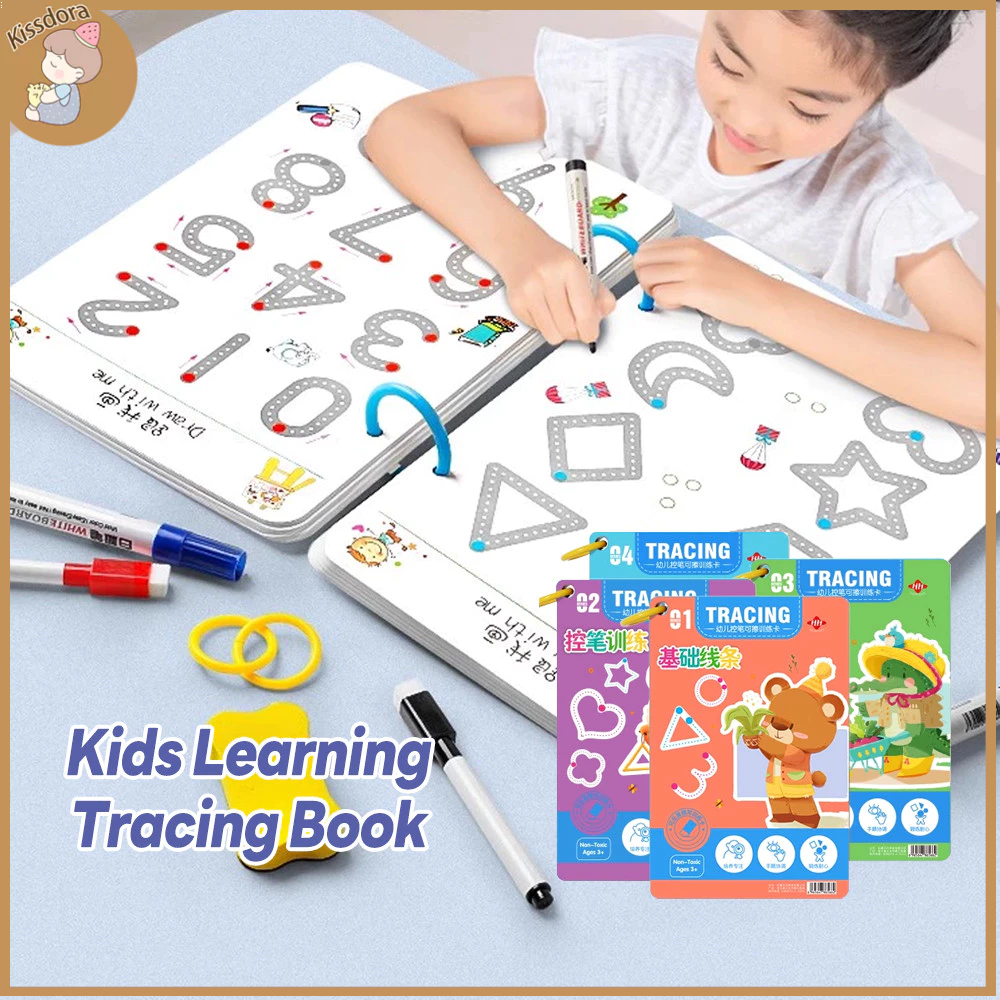 Kissdora Educational Tracing Book for Kids Erasable Writing and Logical ...