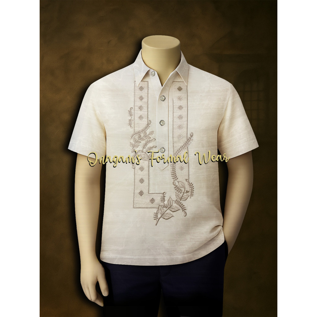 SHORT SLEEVE POLO Barong Tagalog for Men FORMAL / OFFICE BARONG CHONA ...