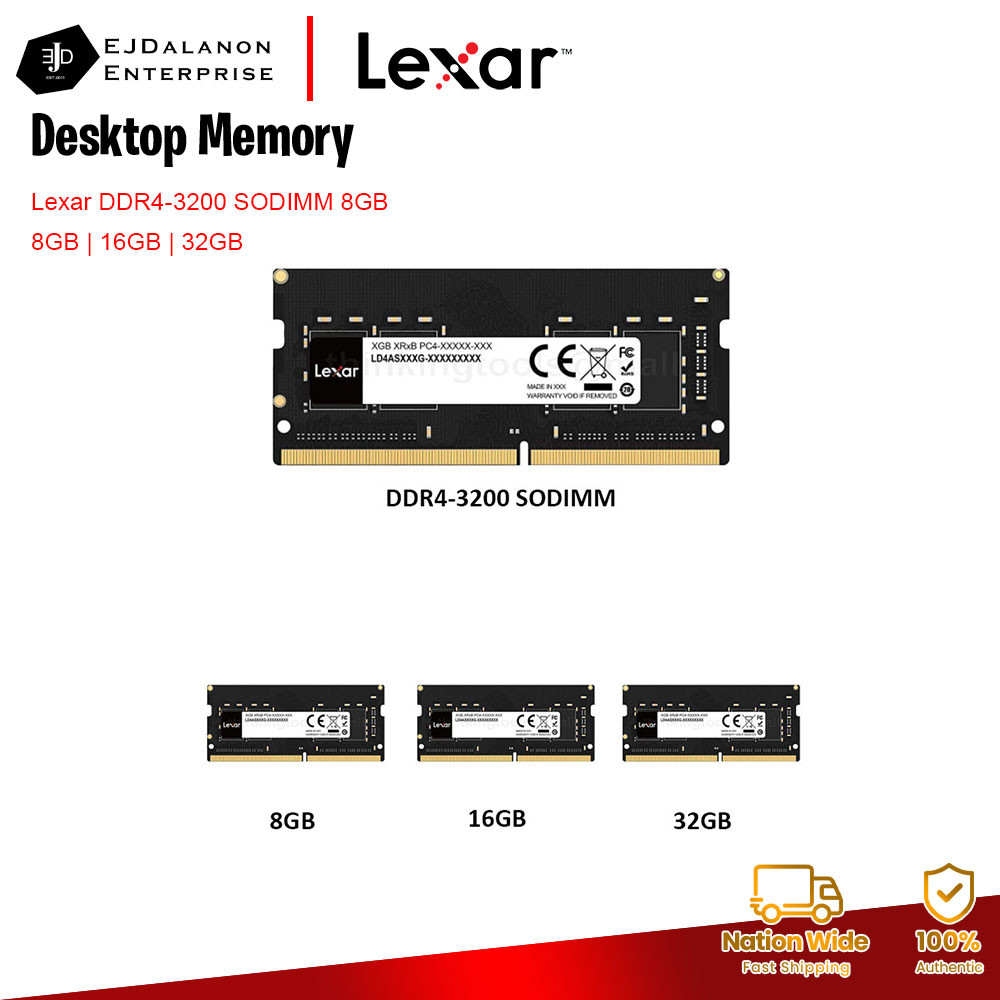 Lexar DDR4-3200 SODIMM Desktop Memory | EJDalanon Enterprise | Shopee ...