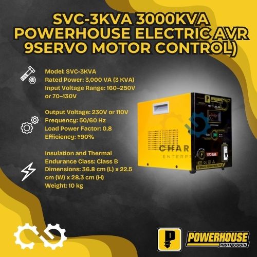 SVC-3KVA 3000KVA POWERHOUSE ELECTRIC AVR 9SERVO MOTOR CONTROL) | Shopee Malaysia