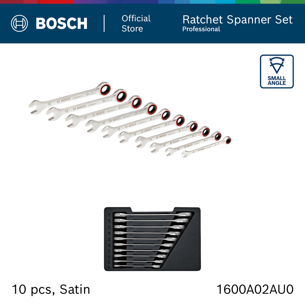 Bosch Hand Tools 10pcs satin ratchet spanner set | Shopee Malaysia