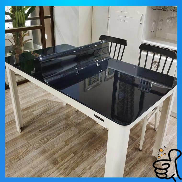桌布 alas meja plastik makan Taplak meja PVC hitam tanpa bau kaca lembut ...
