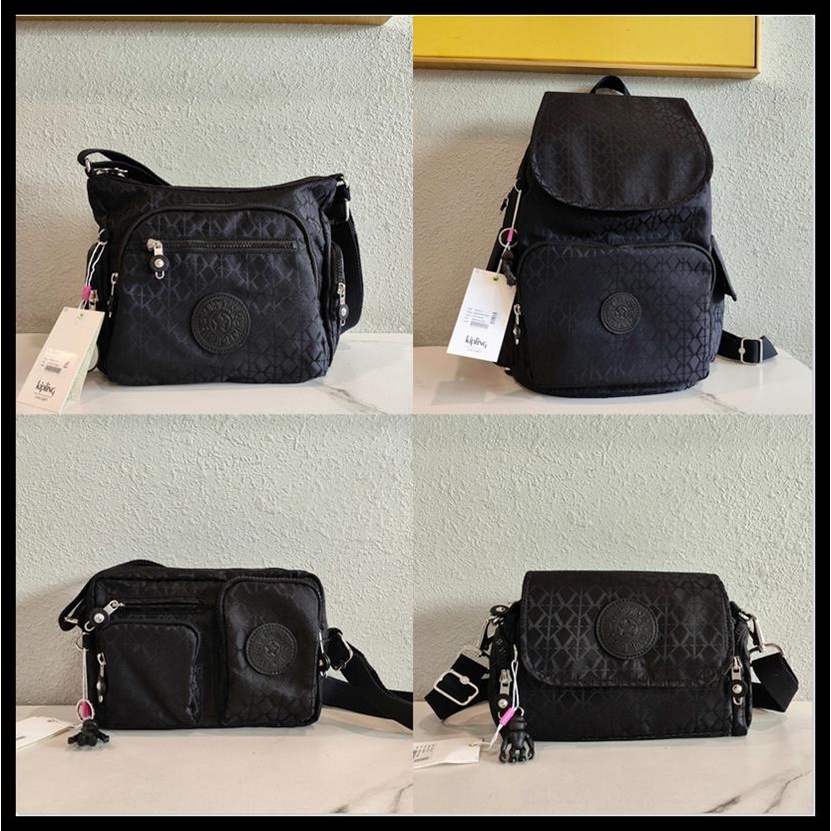 Kipling New Style Black Dark Pattern Series Messenger Bag/Fashion Nylon ...
