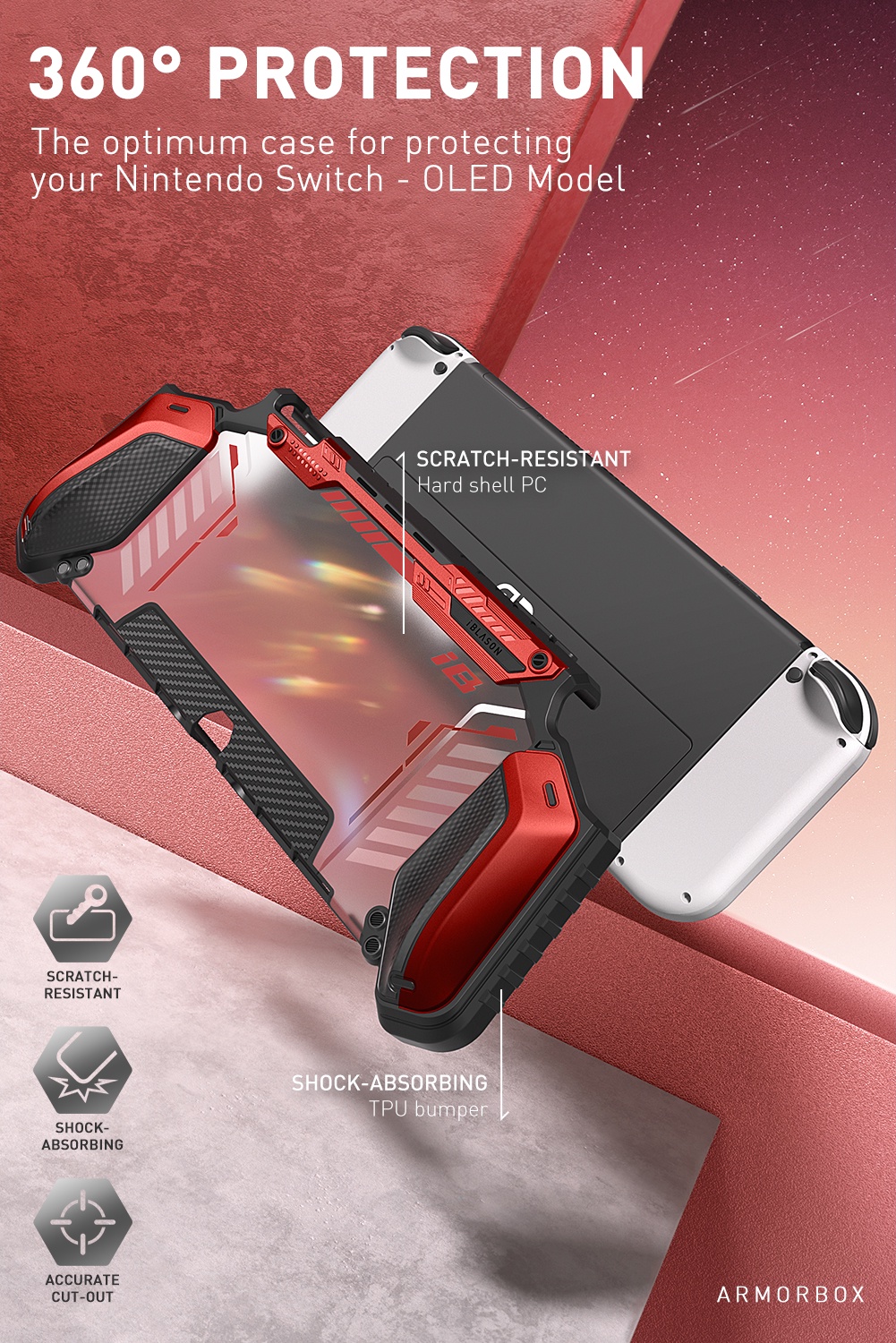 i-Blason Armorbox for Nintendo Switch OLED Case 2021 Dockable Rugged ...