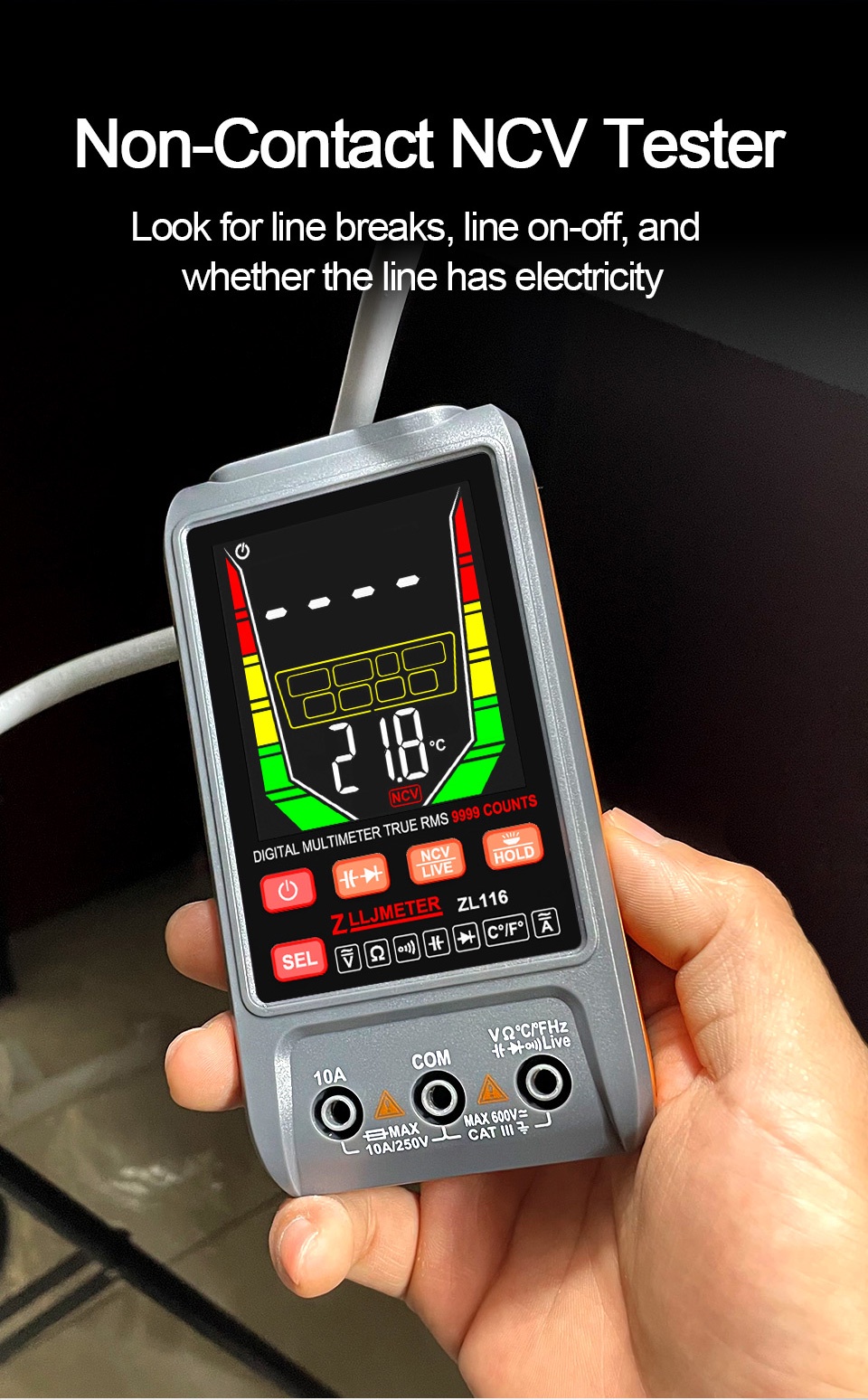Large screen USB charging digital multimeter AC DC current voltage ...