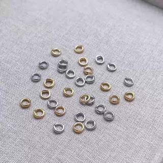 [5mm] Double Hole Pig Nose Ring Double Hole Ring Gold Plated Silver ...