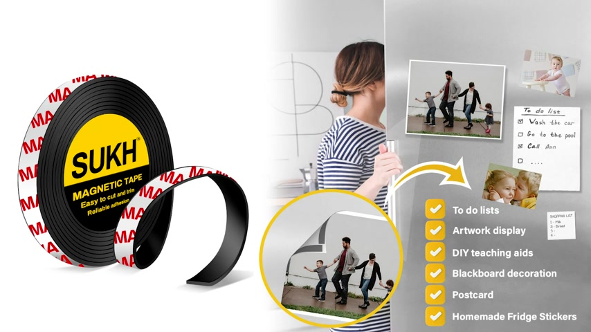 3M Magnetic Strip Tape Rolls - 10m*1cm Strong Magnet Tape with 3m ...