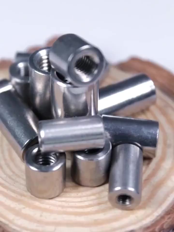 HJC）304 stainless steel Long Round Connector nuts joint nut column ...