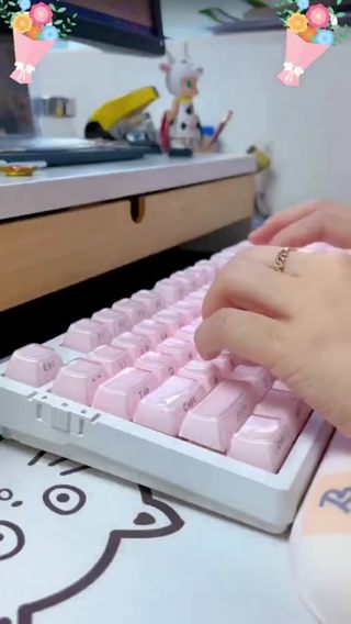 113 Keys Jelly Crystal Mechanical Keycaps Letter Side Engraved Pink ...