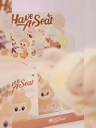 LABUBU 100% original Pop MART LABUBU sitting vinyl doll series LABU ...