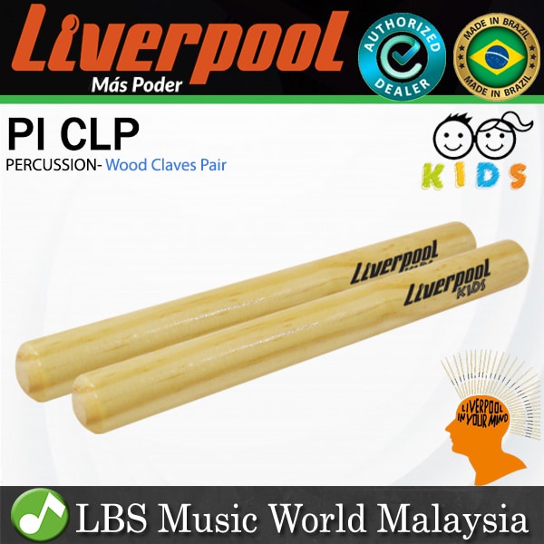Liverpool Drumstick PI CLP Wood Claves Pair Kids Rhythm Percussion ...