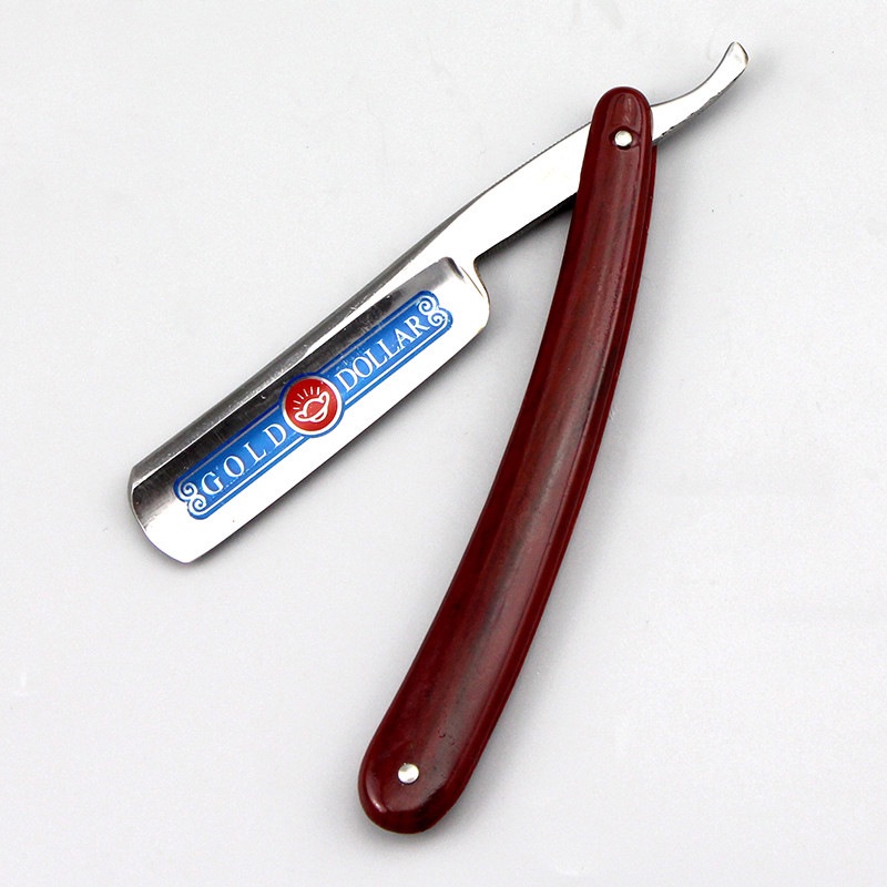 Gold Dollar Blade Razor Stainless Steel Folding Straight Edge Barber ...
