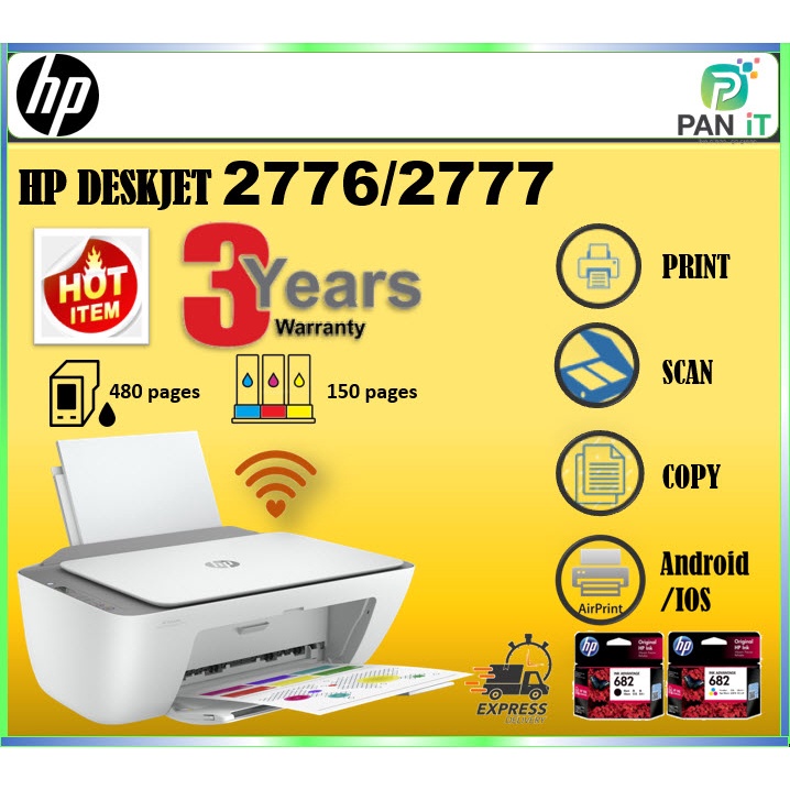 HP Printer 2776 / 2777 DeskJet Ink Advantage All In One Printer Wifi/Print/Scan/Copy/Wireless ...