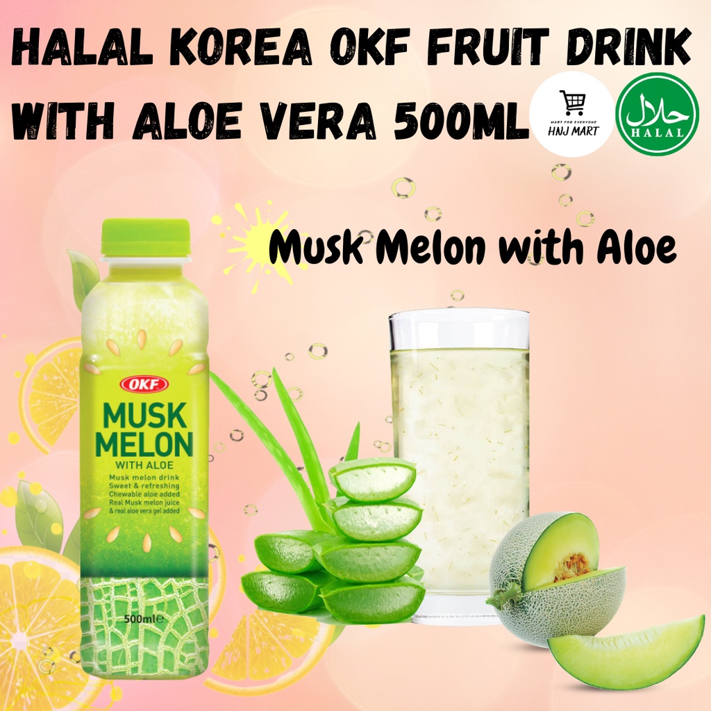 Halal Korea Aloe Vera Drink Fruit Flavour 500ml Yuzu / Lemon Ginger ...