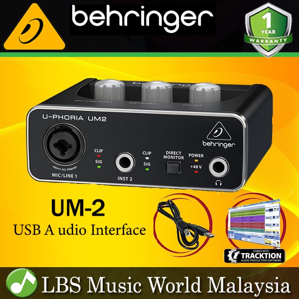 Behringer UM-2 Audiophile 2 X 2 USB Audio Interface with XENYX Mic ...