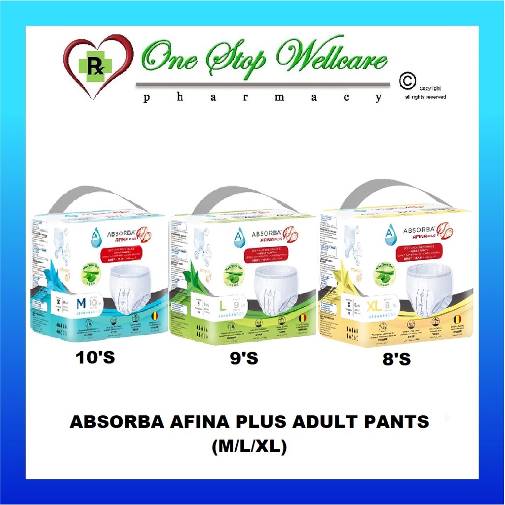 ABSORBA AFINA PLUS ADULT PANTS (M) 10'S / (L) 9'S / (XL) 8'S | Shopee ...