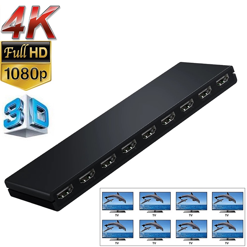 8-port HDMI Splitter 1 in 8 out 4K HDMI 1X8 Splitter Audio Video ...