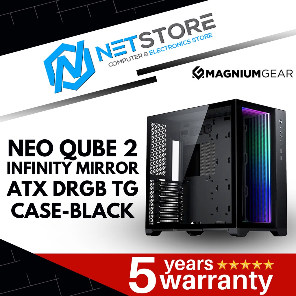 MAGNIUMGEAR NEO QUBE 2 INFINITY MIRROR ATX DRGB TG CASE - BLACK - MG-NE620QI_DBK02 | Shopee Malaysia