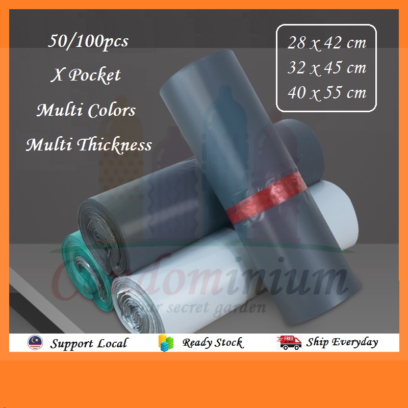 50/100PCS L,XL & 2XL SIZE MULTI COLORS COURIER BAG WITHOUT POCKET ...