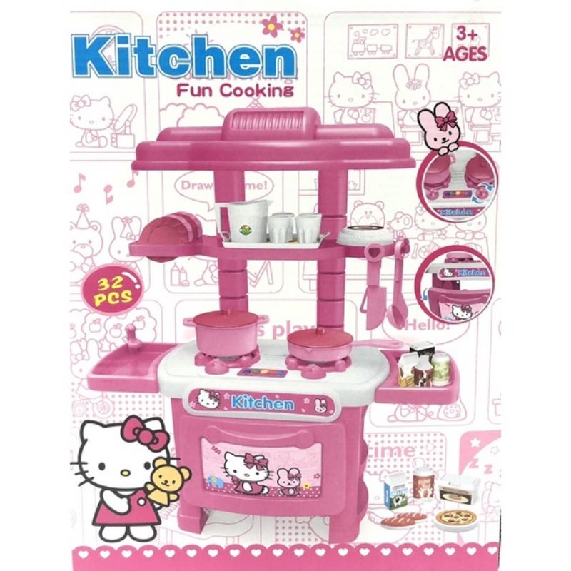 HELLO KITTY KIDS COOKING HOME KITCHEN UTENSILS SET PLAY HOUSE INCLUDE ...