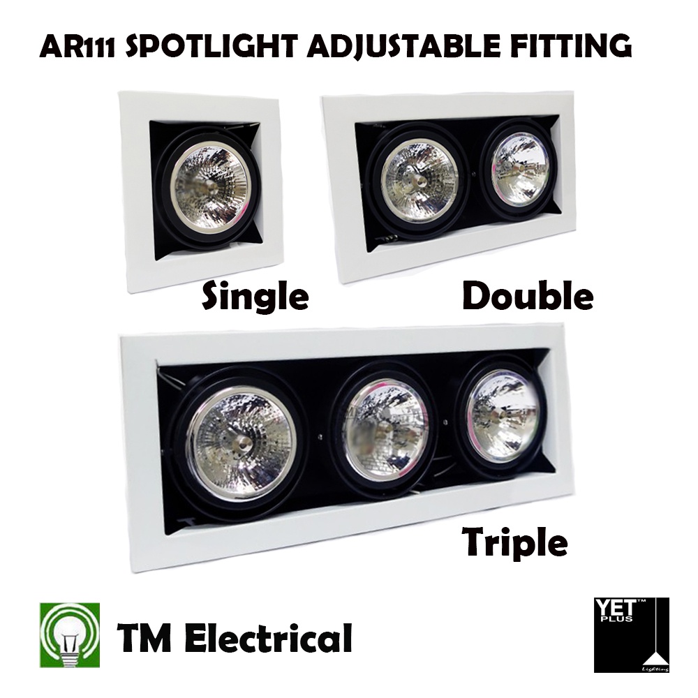 YET PLUS LIGHTING FITTING CASING AR111 SPOTLIGHT CASE SINGLE / DOUBLE ...