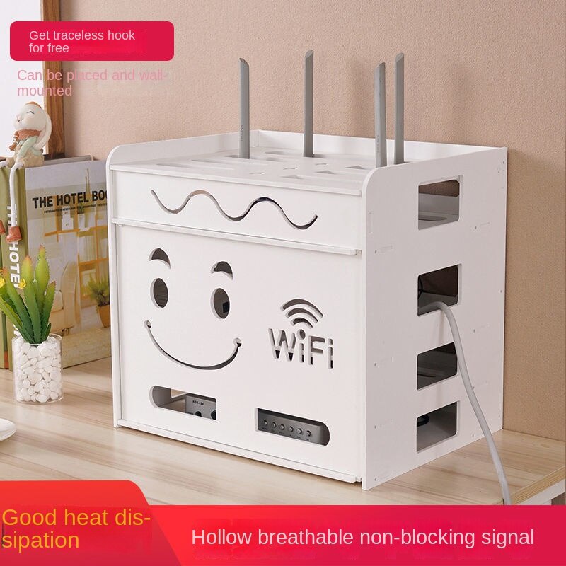 wifi Router Storage Box Wall-Mounted Wire Socket Cat Set Top Shelf ...
