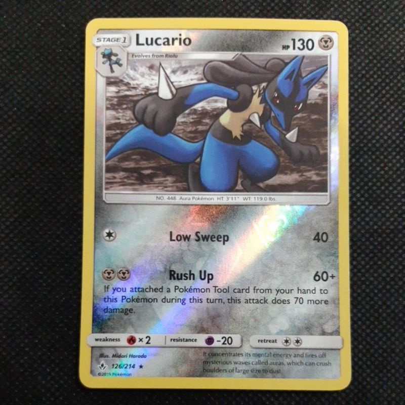 Pokemon Card TCG : Lucario 126/214 Reverse Holo Rare Condition: Lightly ...