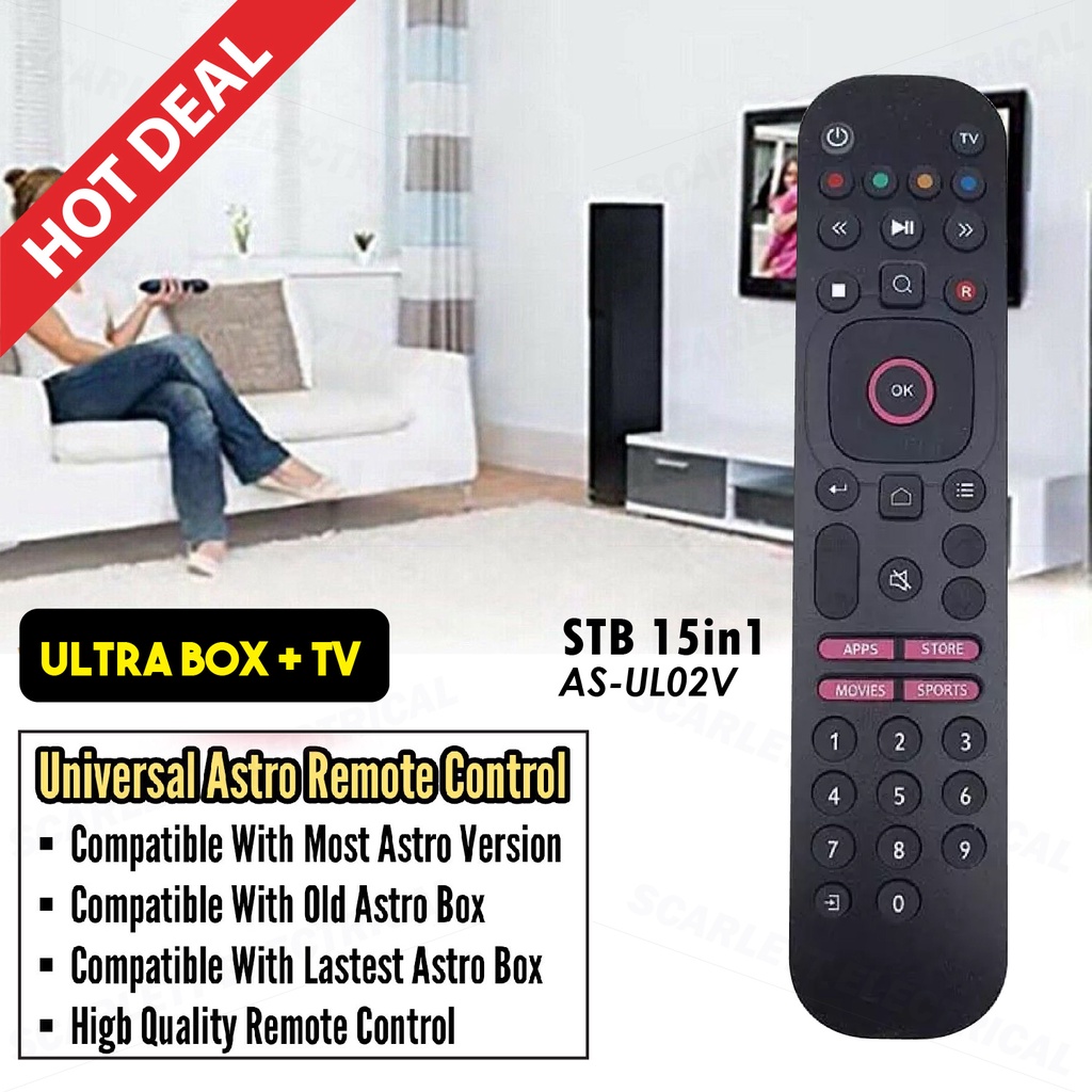 Replacement TV Remote Ultra Box UNIVERSAL SET UP BOX 15 in 1 / Alat ...