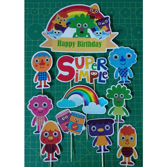 SUPER SIMPLE SONG CAKE TOPPER (FREE ADD NAME) | Shopee Malaysia