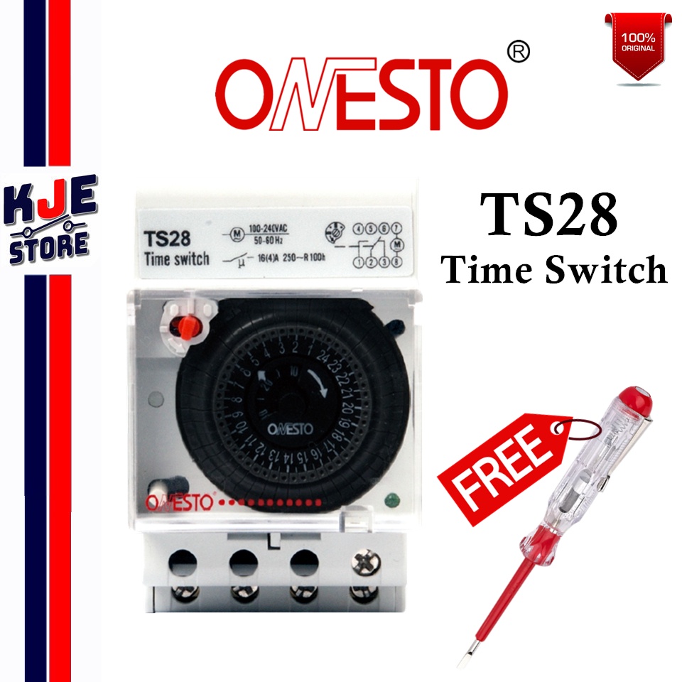 ONESTO TIME SWITCH TS28 - Mechanical Timer 24 hours Analogue Time Switch | Shopee Malaysia