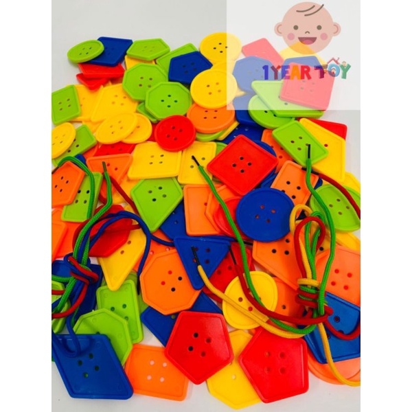 Button Sewing Game For Baby, Learning Shapes and Colours, Sensory Play ...