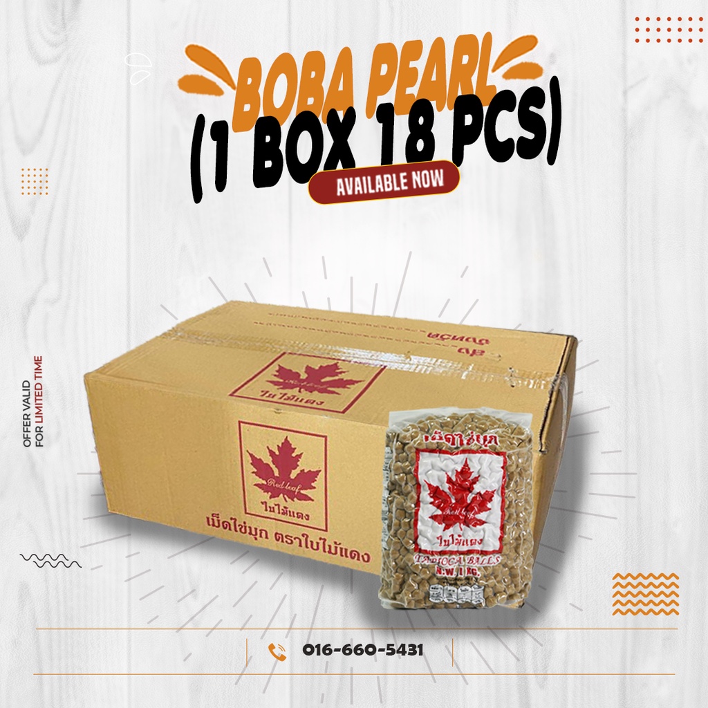 Boba Pearl Jelly Black Pearl Boba Brand Red Leaf Bumblebee (1 box 18 ...
