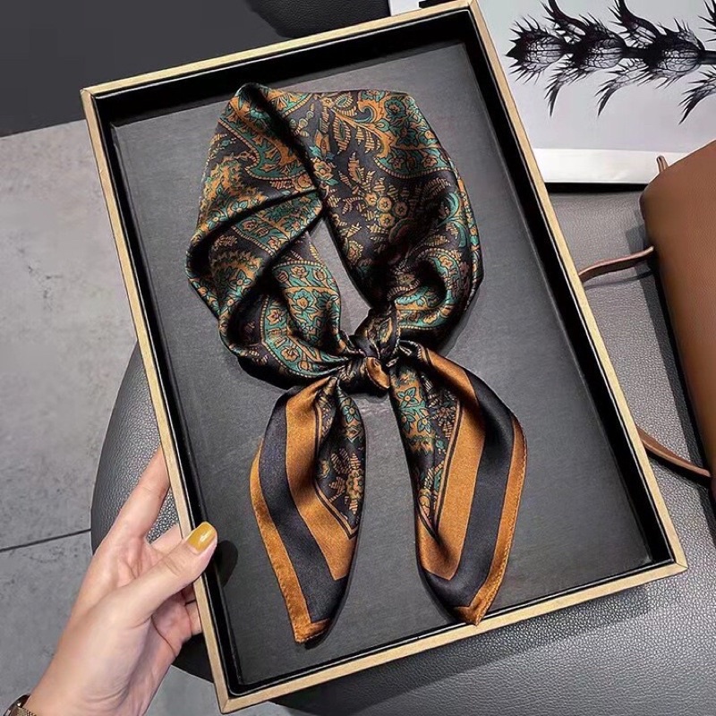 GODDESS Retro women silk scarf Luxury women silk scarf Simple and ...