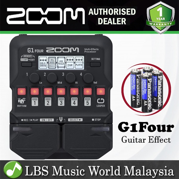 Zoom G1 FOUR Multi Effect Pedal Processor for Electric Guitar ...