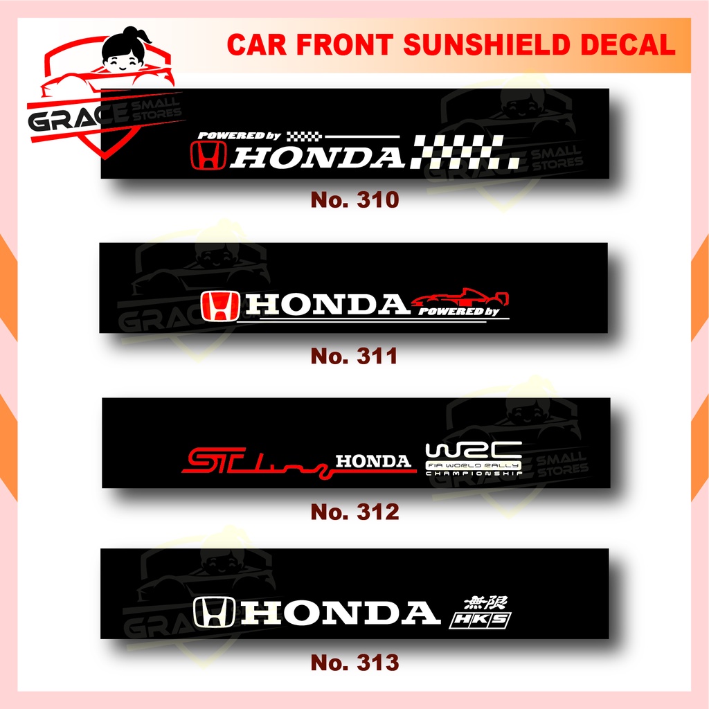 Honda Front Windscreen Windshield Window Sticker Honda ST WRC FD Mugen ...