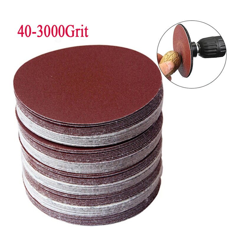 10/25Pcs 50/75/100/150/200mm 40-3000Grit Sanding Disc Ho&Loop Wet Dry ...