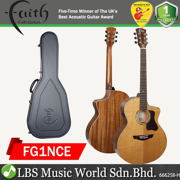 Faith FG1NCE Legacy Neptune Mahogany Electric Cutaway Acoustic with ...