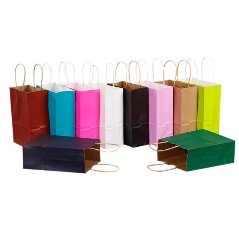 Ready Stock Plain Colour Kraft Paper Bag w/ Twisted Handle Goodies Gift ...