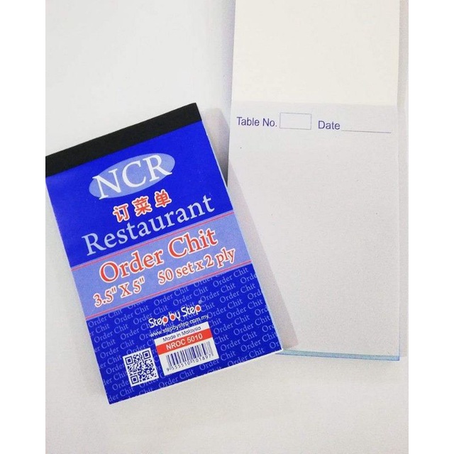5010 ncr restaurant order chit/buku order restoran (50 set x2 ply ...