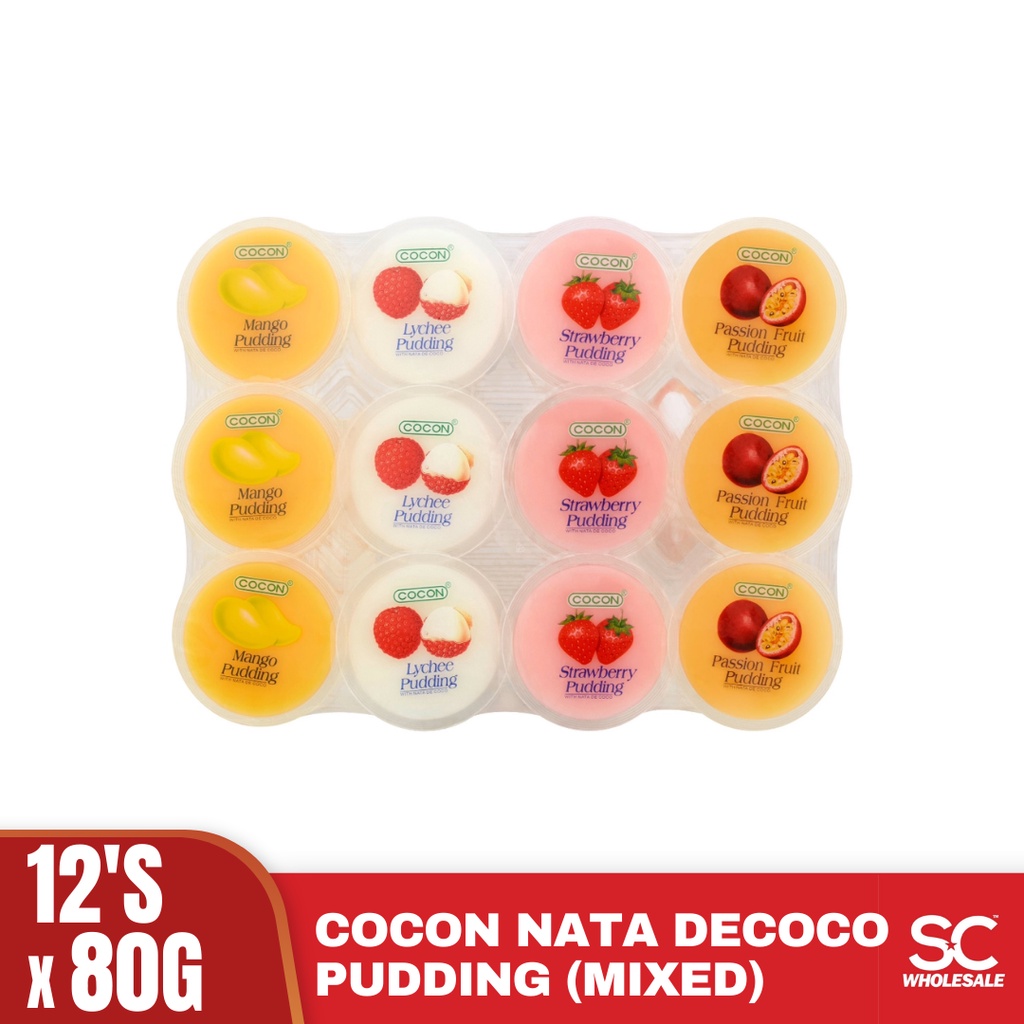 Cocon Pudding With Nata De Coco Jelly - Mixed 80g x 12cup | Shopee Malaysia