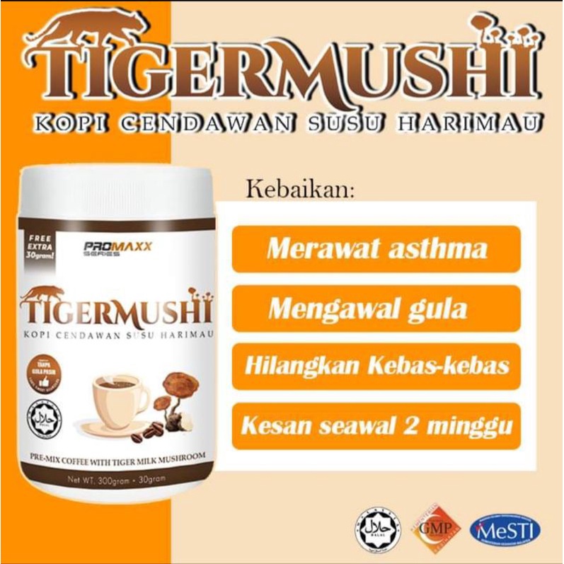 TIGERMUSHI KOPI ARABICA CENDAWAN SUSU HARIMAU PROMAXX | Shopee Malaysia
