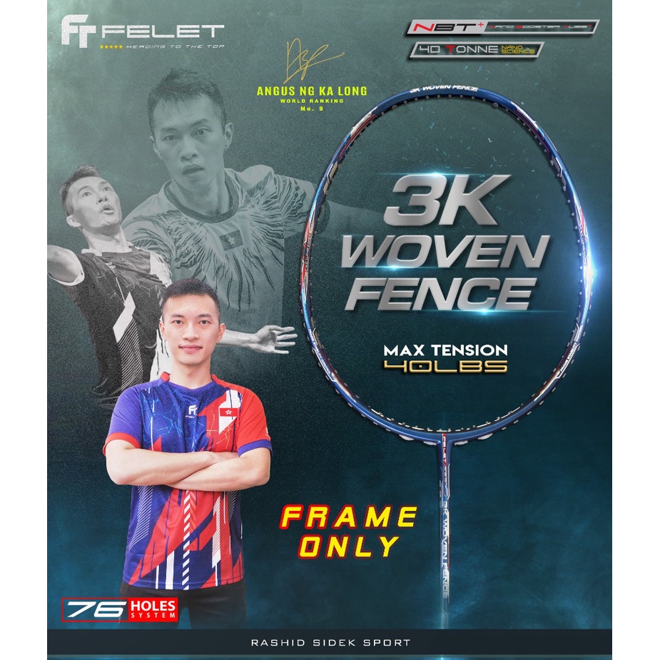 Felet 3K Woven Fence Badminton Racket Combo Set USED By World Ranked NO ...