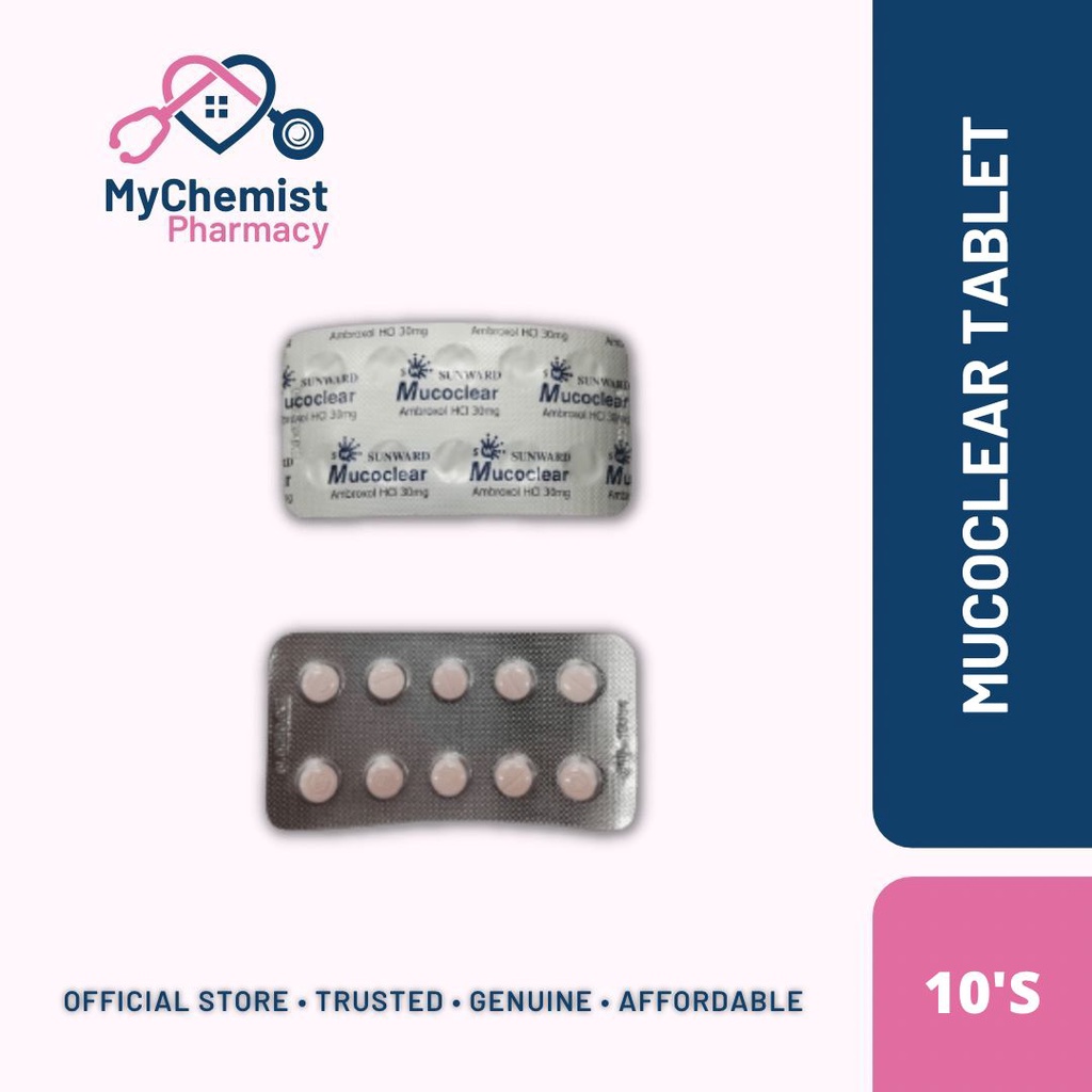 Mucoclear Ambroxol 30mg Ubat Batuk dan Cair Kahak 1 x 10's (Similar to ...