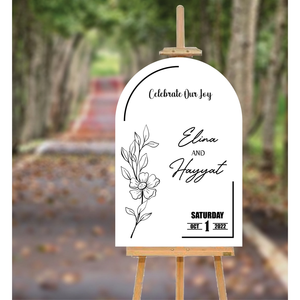 MINIMALIST White Welcome Board Custom Acrylic, Wedding Board Acrylic ...