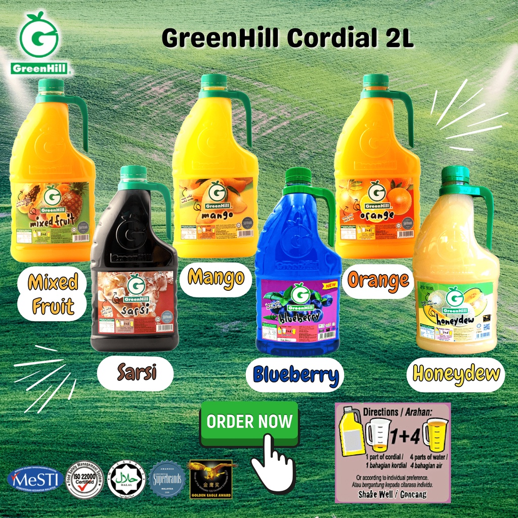 GreenHill ® Cordial (2L) | Shopee Malaysia