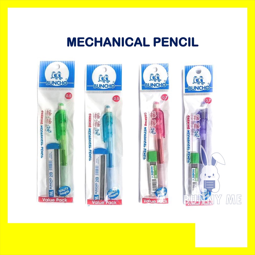 BUNCHO SHAKING MECHANICAL PENCIL + 1 FREE PENCIL LEAD 0.5MM 0.7MM ...