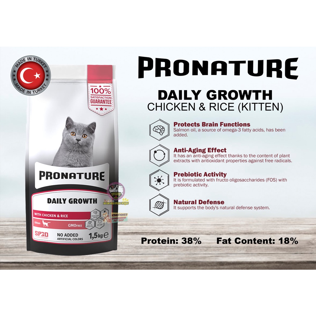 PRONATURE Cat Food 1.5KG ( Daily Growth Kitten) With Chicken & Rice ...